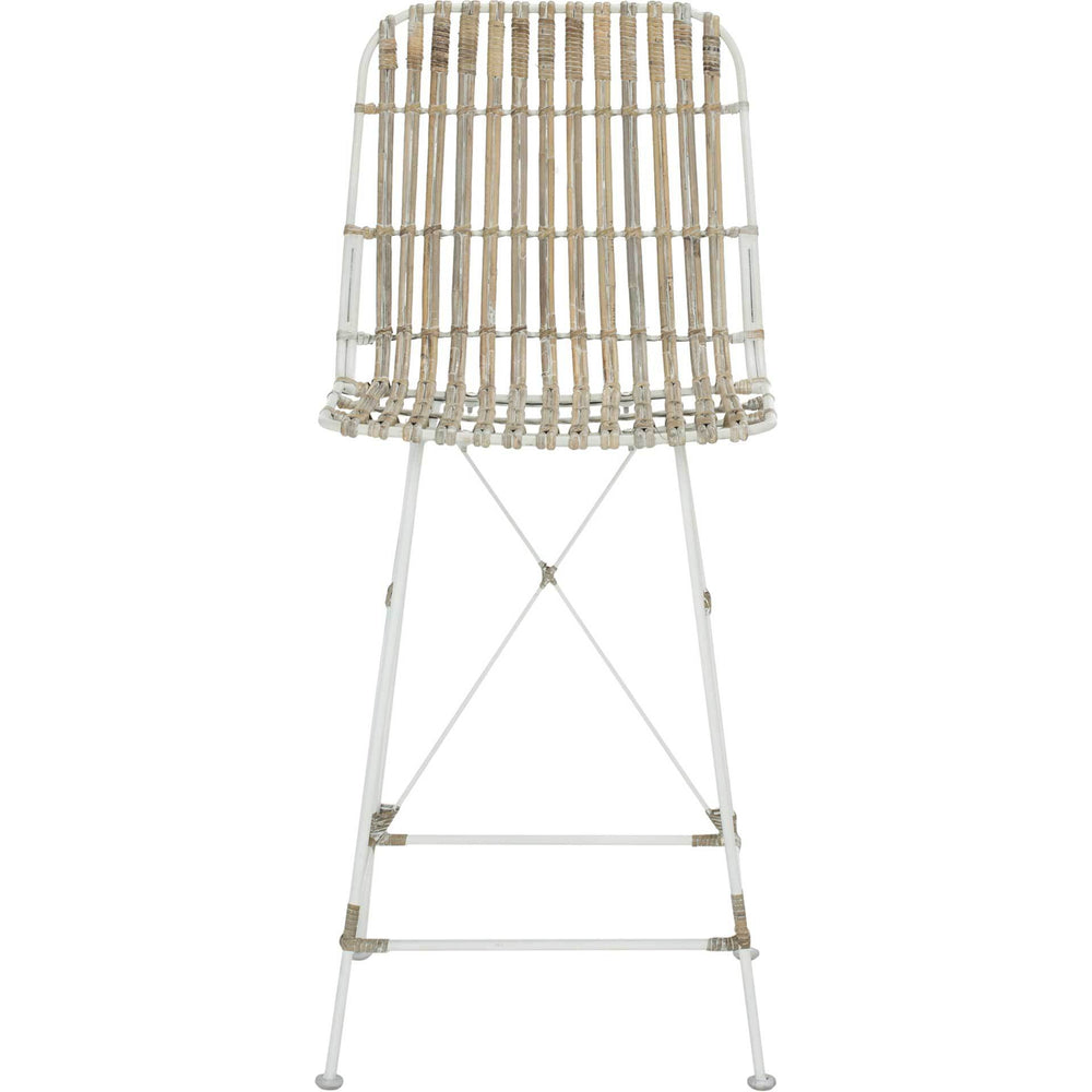 Millie Wicker Bar Stool White Wash (Set of 2) - Froy.com