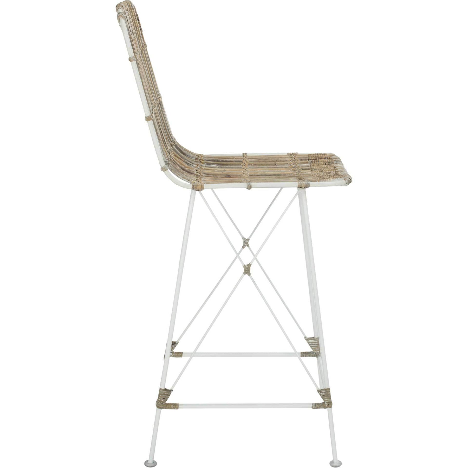 Millie Wicker Bar Stool White Wash (Set of 2) - Froy.com