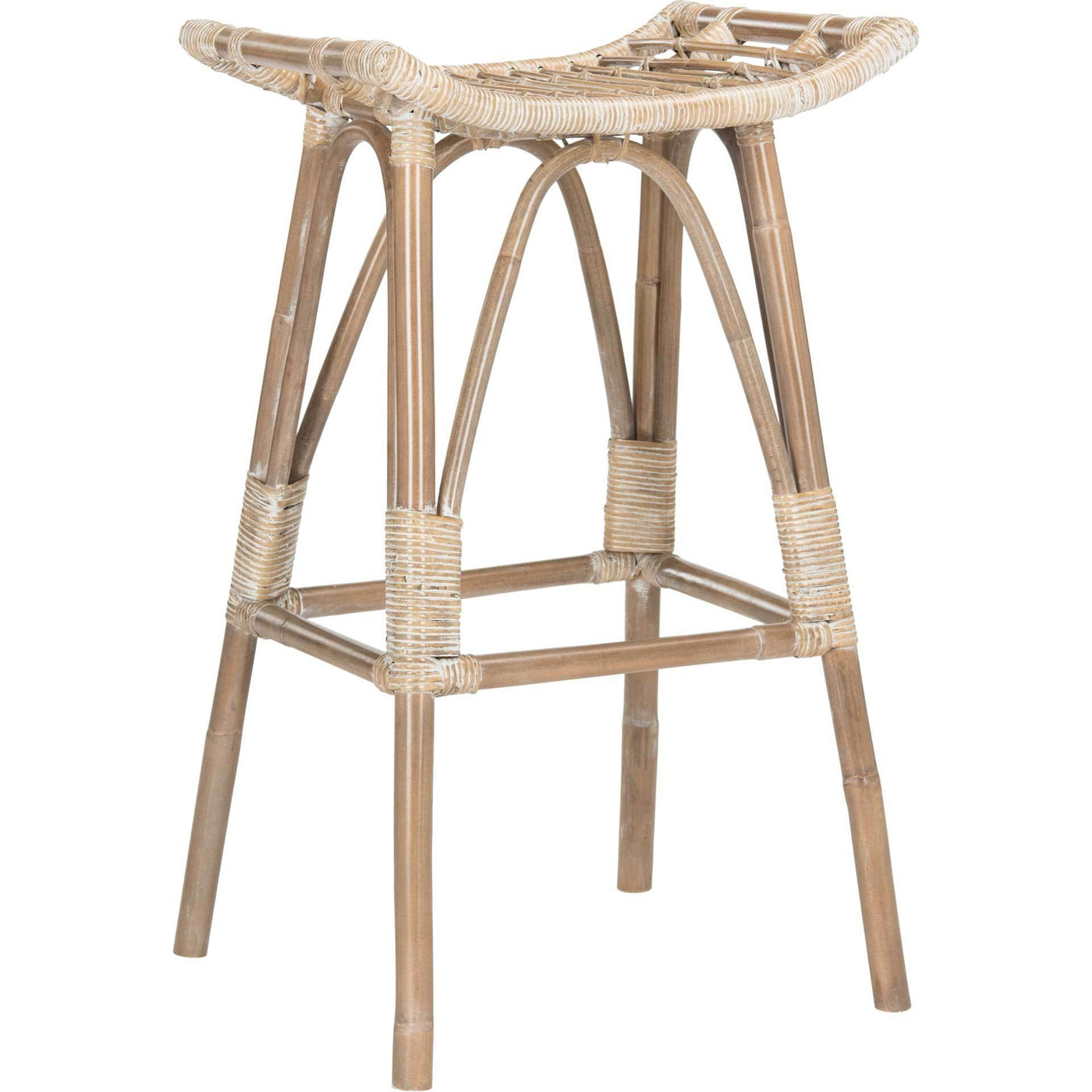 Lesly Rattan Bar Stool Gray White Wash - Froy.com