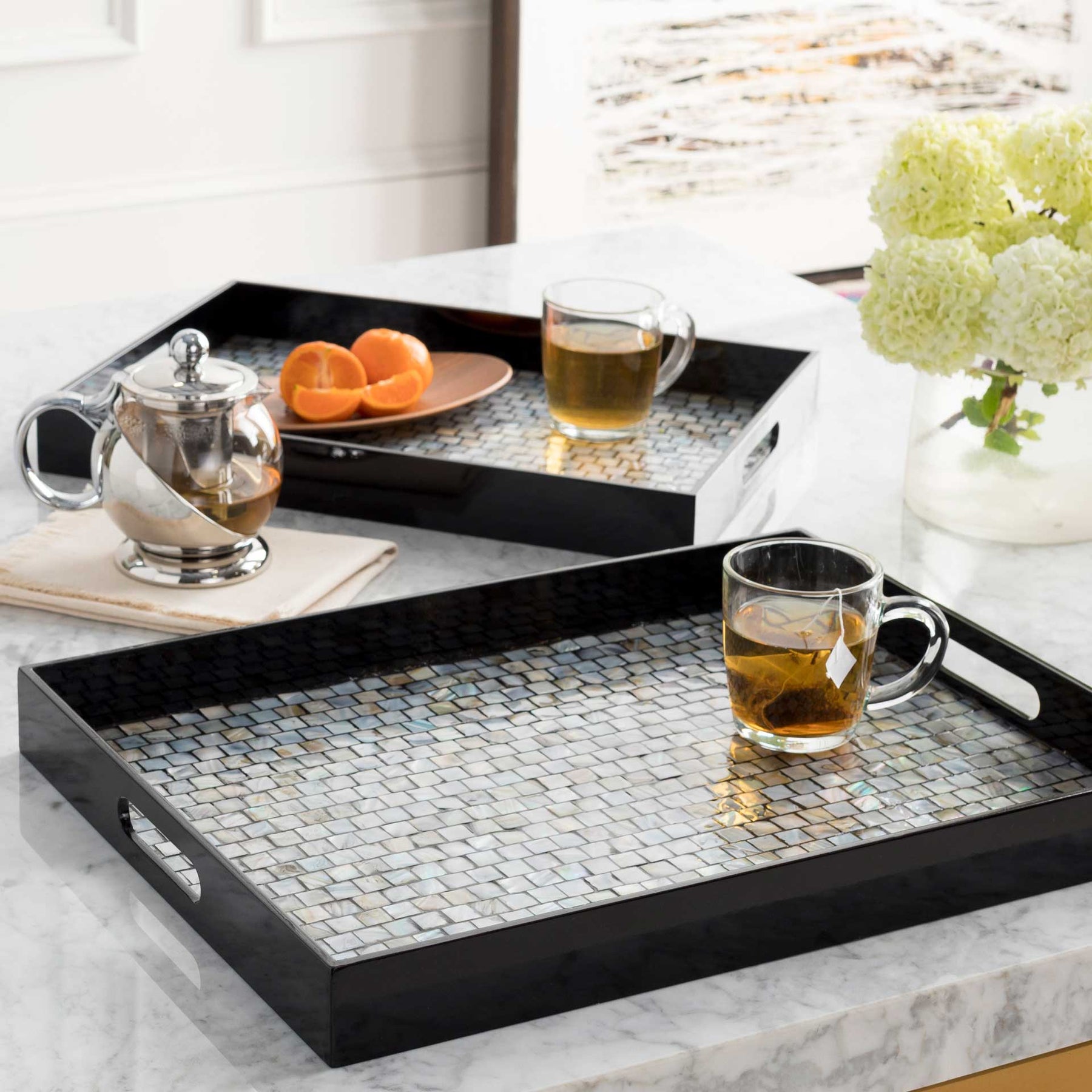 Alayah Tray Black/Light Gray/Ivory - Froy.com