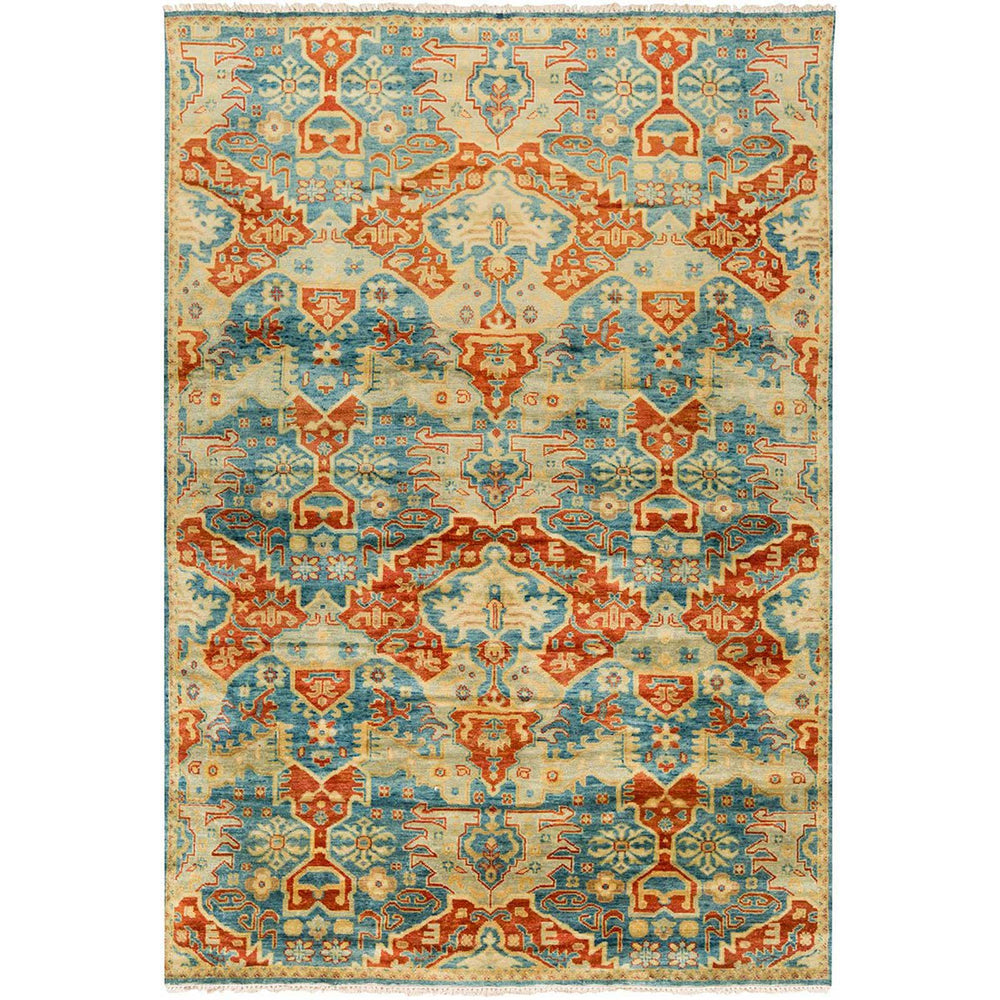 Antolya Teal/Rust Area Rug - Froy.com