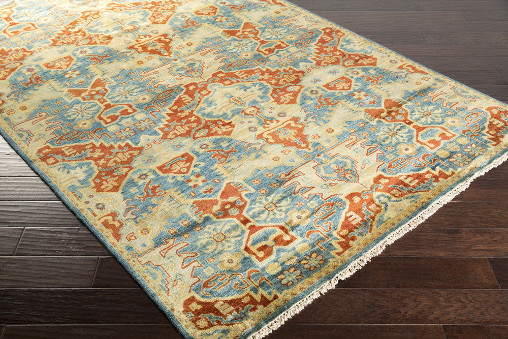 Antolya Teal/Rust Area Rug - Froy.com