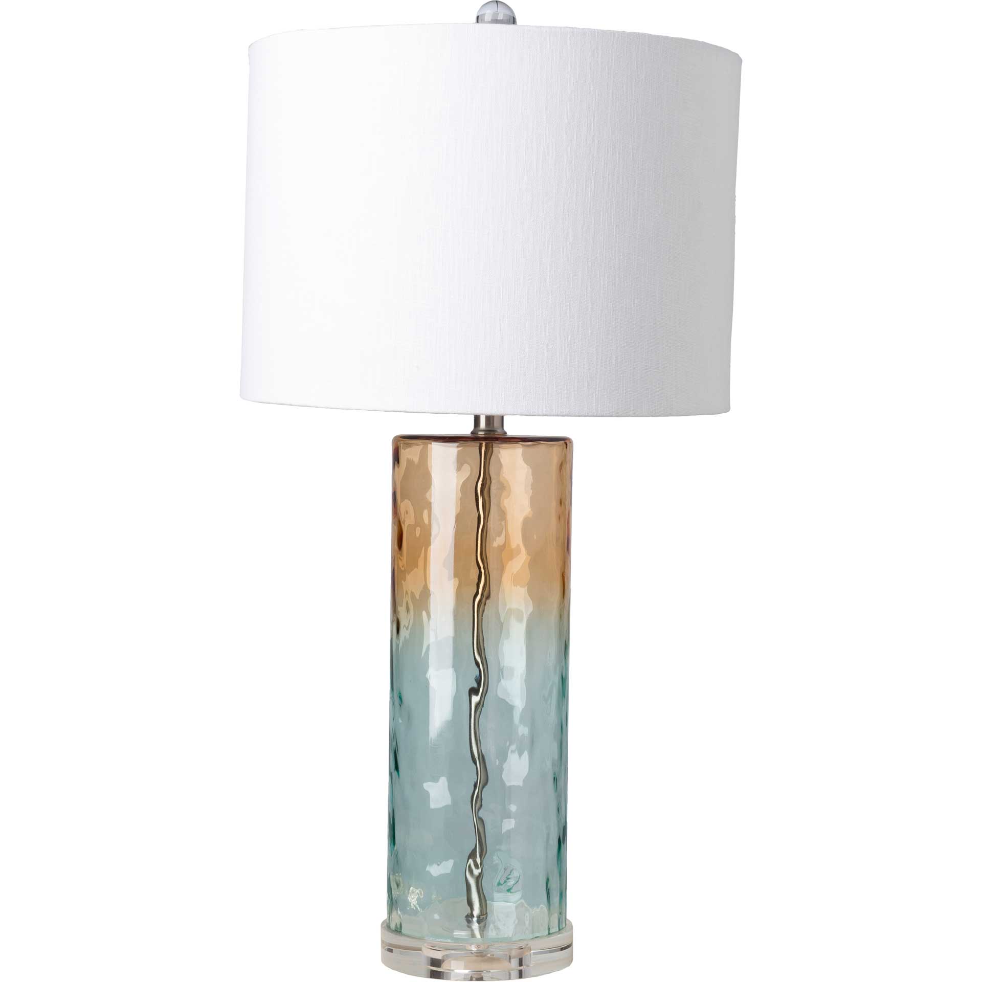 Ava Table Lamp Camel/White/Aqua - Froy.com