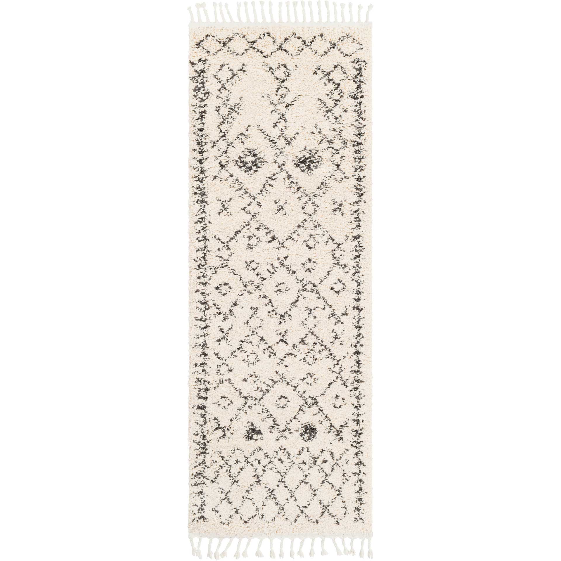 Berber Shag Charcoal/Beige Runner Rug - Froy.com