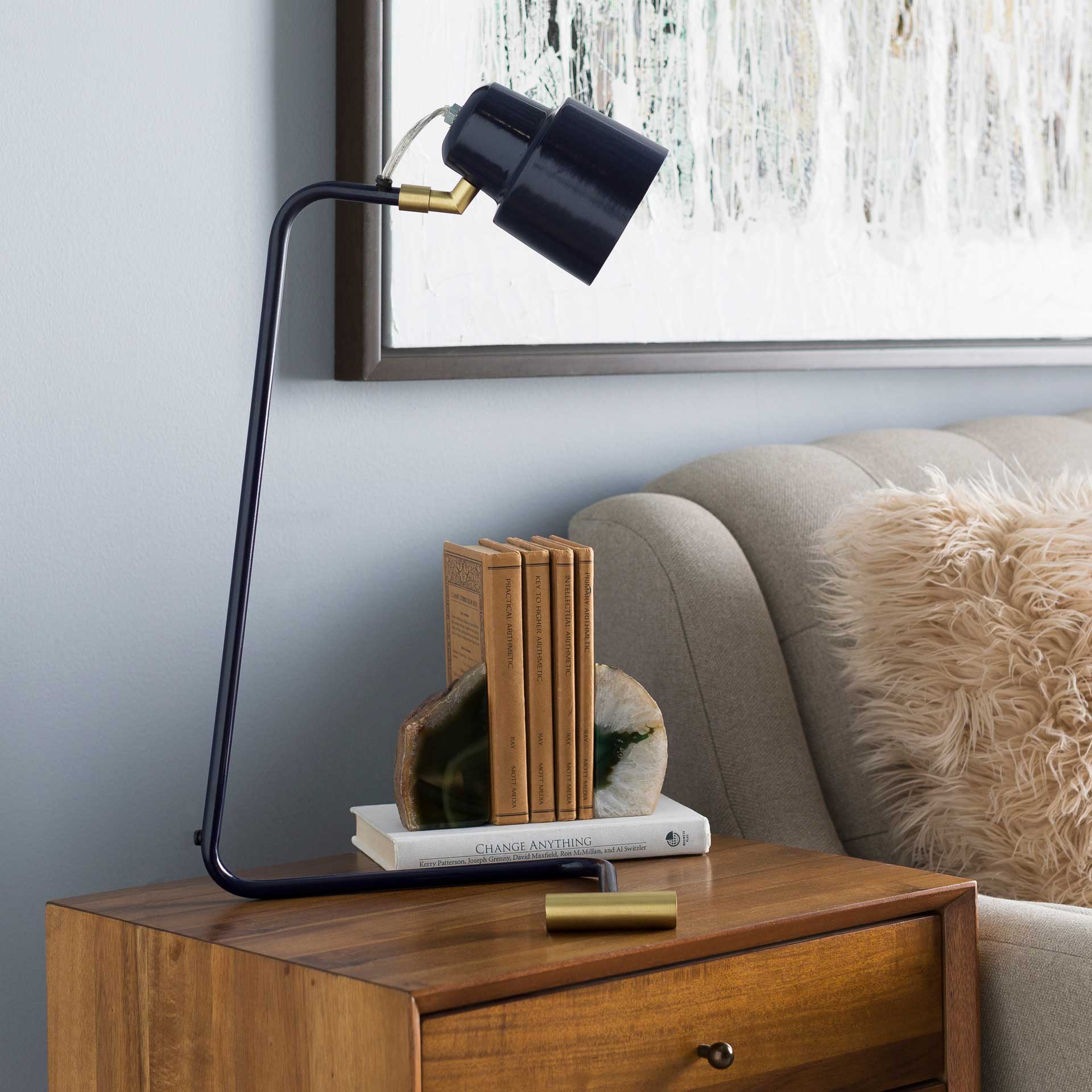Blythe Table Lamp Violet/Navy/Brass - Froy.com