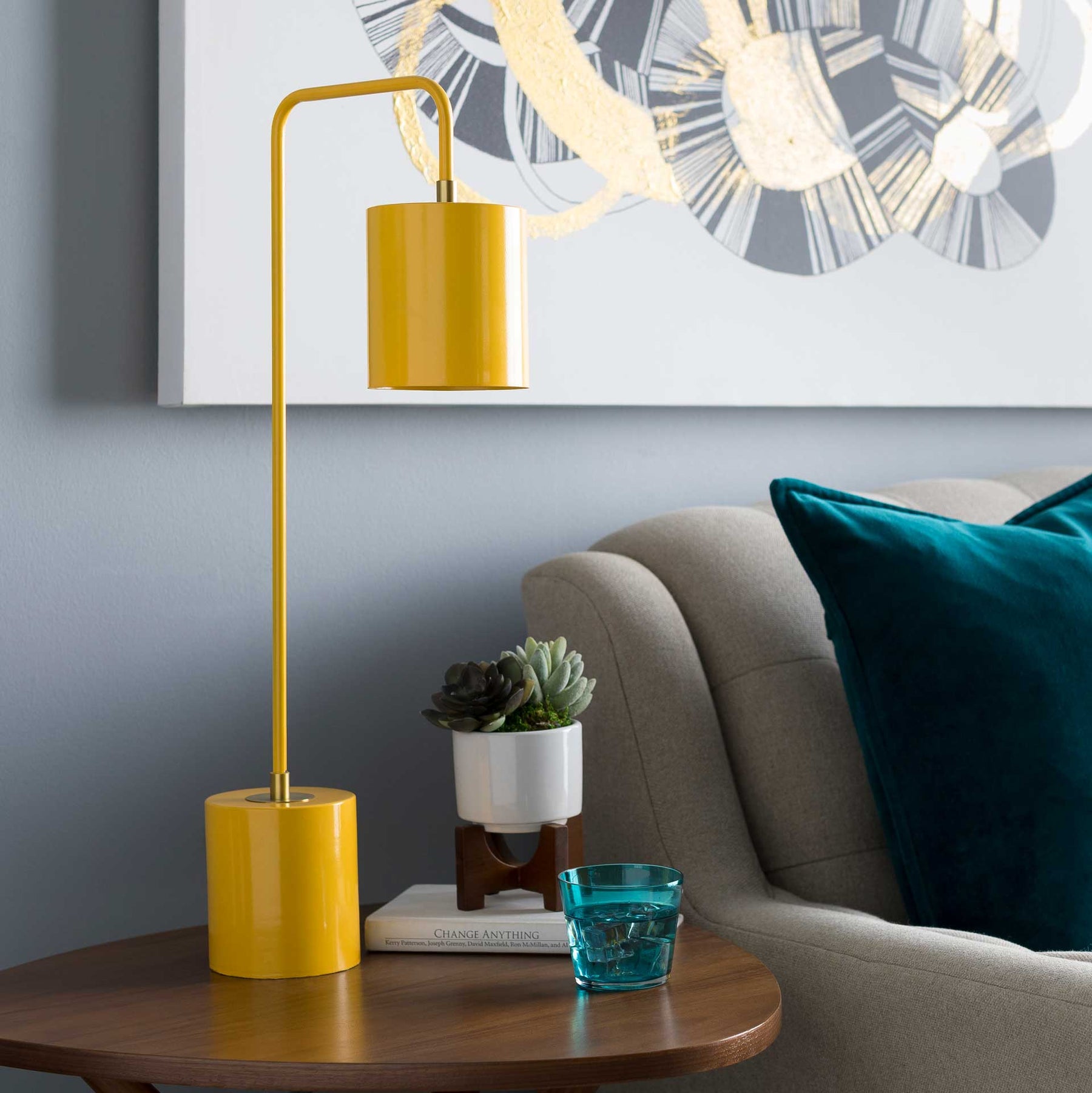 Bobby Table Lamp Bright Yellow/Yellow/Brass - Froy.com