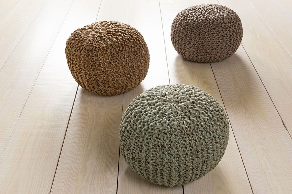 Bermuda Solid Neutral Sphere Pouf - Froy.com