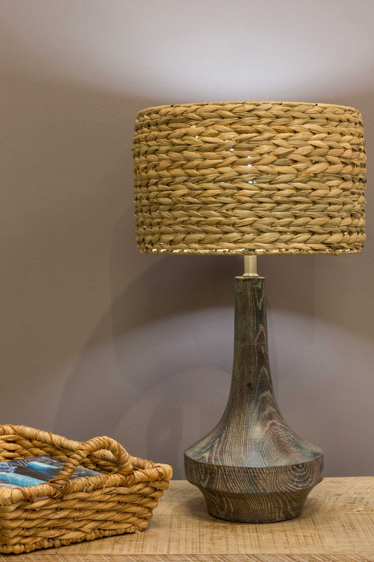 Callum Table Lamp Camel/Slate Gray/Natural - Froy.com