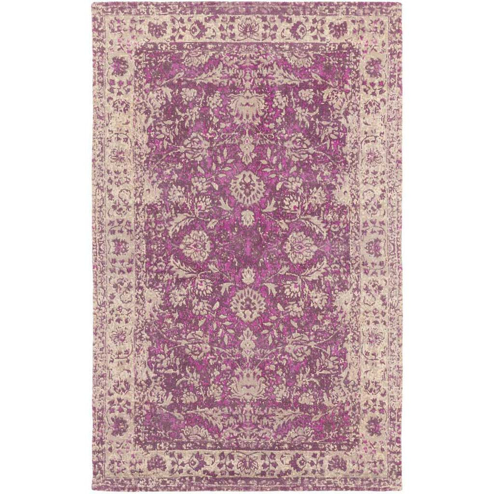 Edith Cream/Taupe/Dark Purple Area Rug - Froy.com
