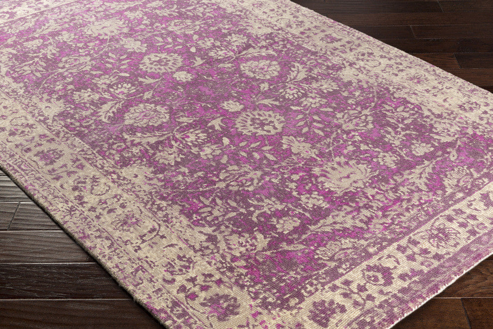 Edith Cream/Taupe/Dark Purple Area Rug - Froy.com