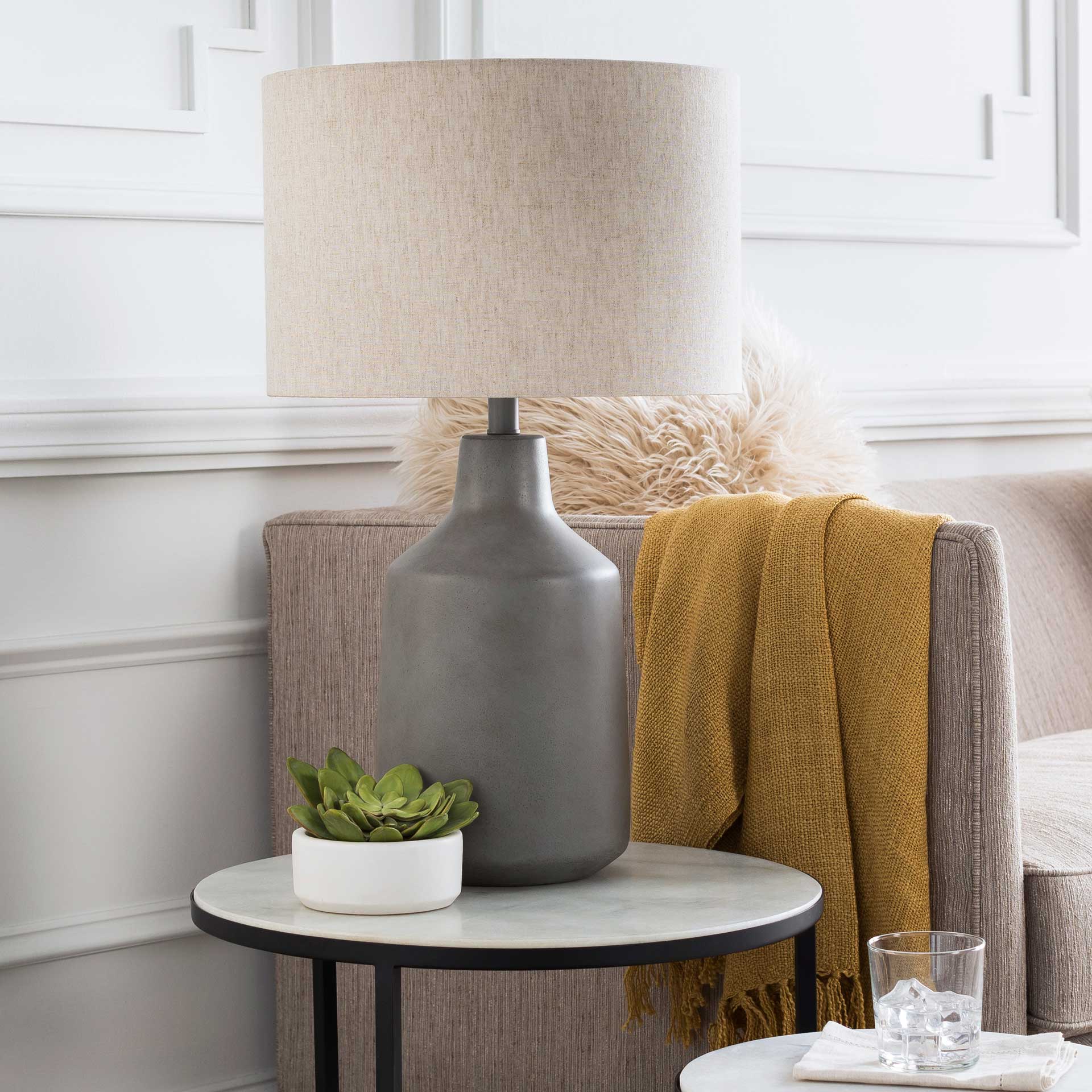 Forrest Table Lamp Medium Gray/Taupe/Slate Gray - Froy.com
