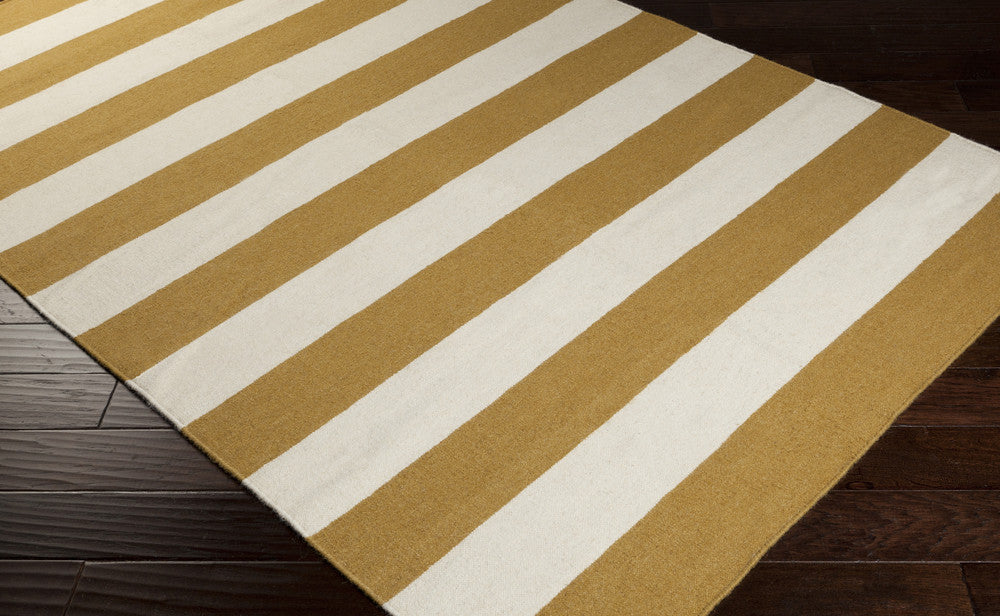 Frontier Striped Ivory/Gold Area Rug - Froy.com