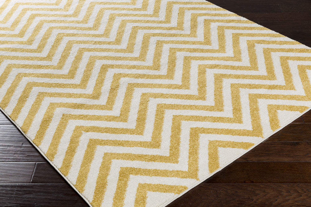 Horizon Chevron Ivory/Gold Area Rug - Froy.com