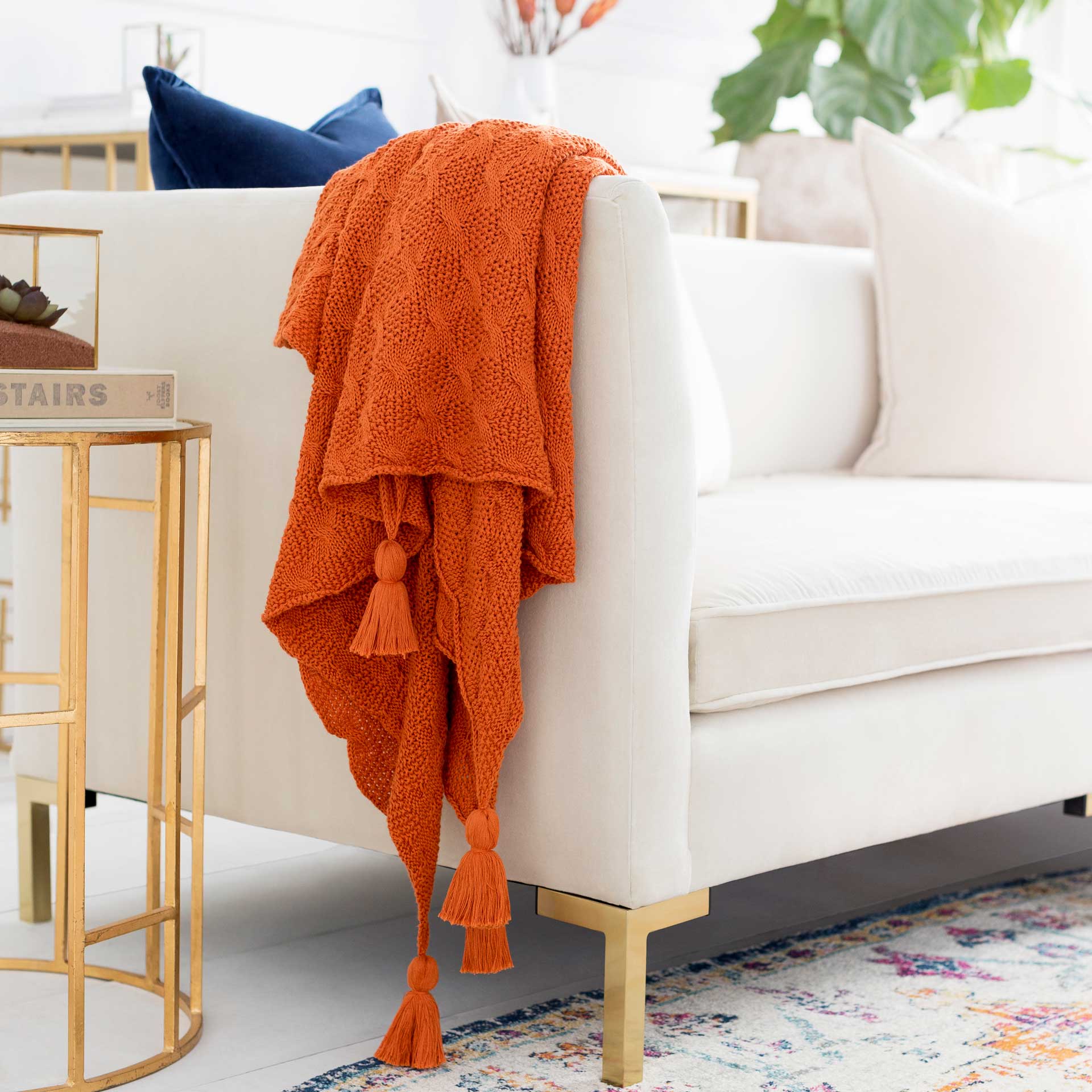 Inara Throw Bright Orange - Froy.com
