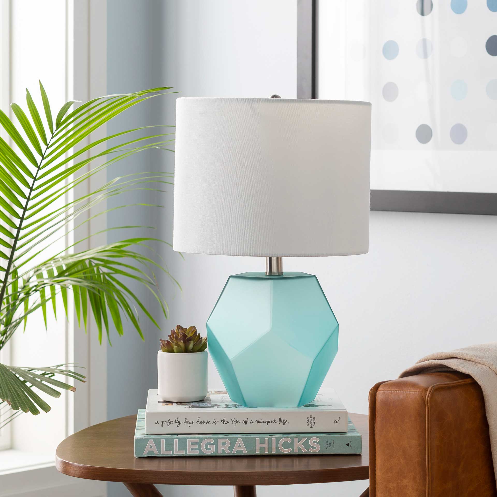 Keanu Table Lamp Sky Blue/White/Aqua - Froy.com