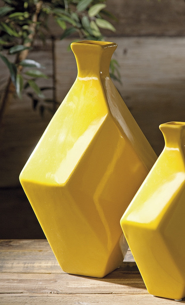 Cowley Large Yellow Ceramic Vase - Froy.com
