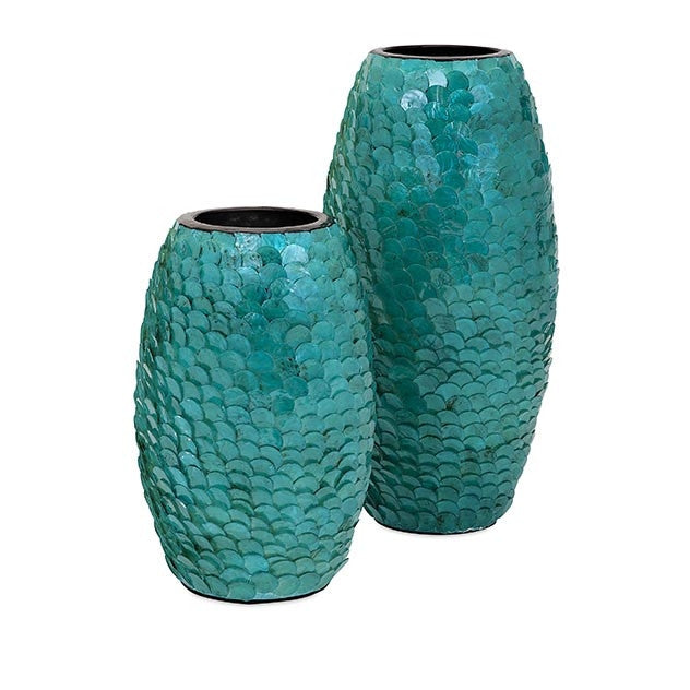 Emmet Large Blue Shell Vase - Froy.com