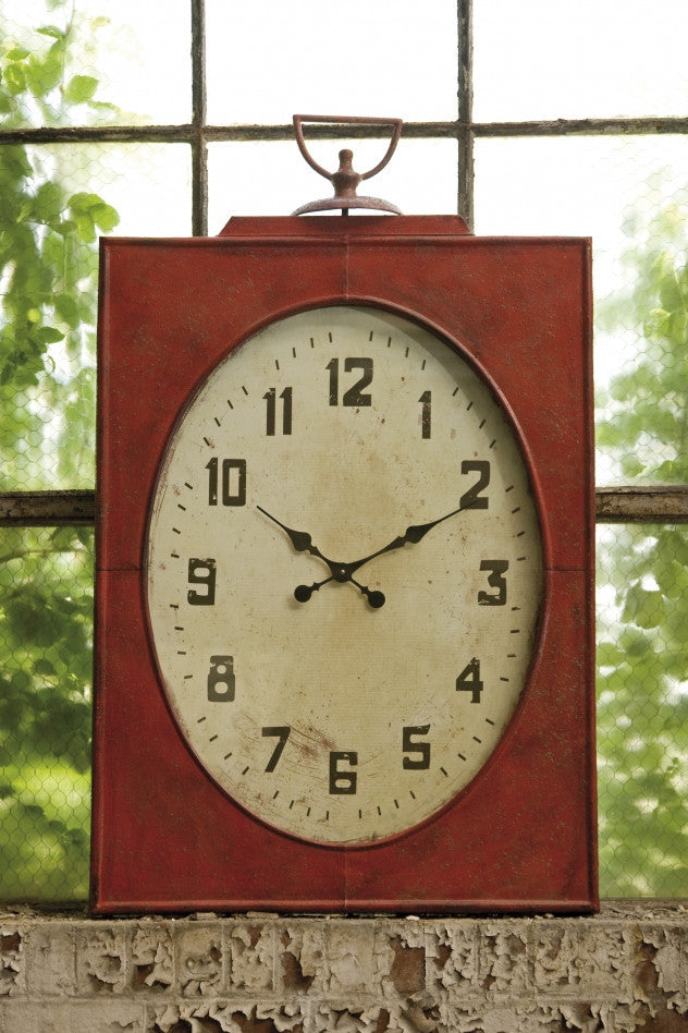 Chase Oversized Red Wall Clock - Froy.com