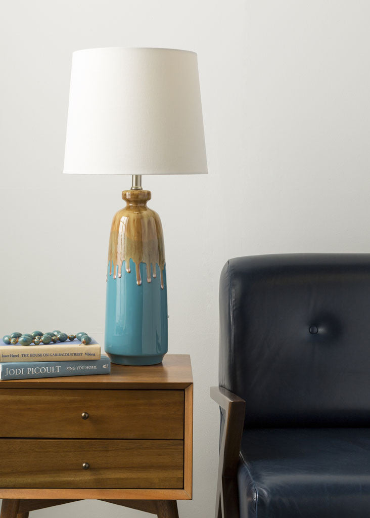 Lagoon Blue/Brown Table Lamp - Froy.com