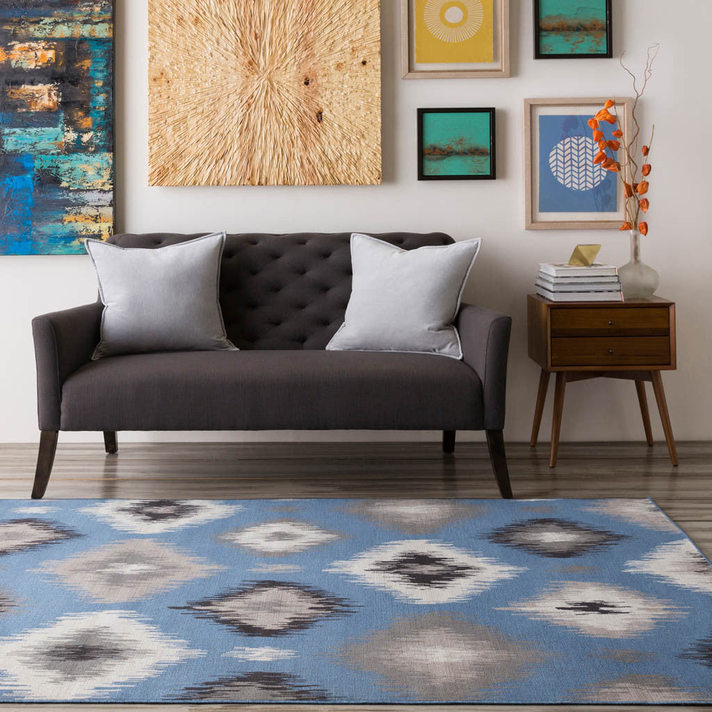 Mavrick Teal/Gray Area Rug - Froy.com