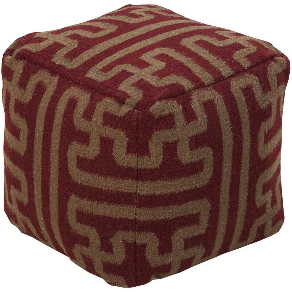 Standard Burgundy/Dark Brown Pouf - Froy.com
