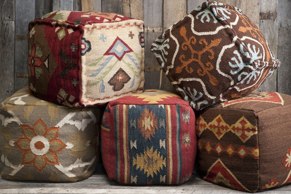 Standard Dark Tone Cube Pouf - Froy.com