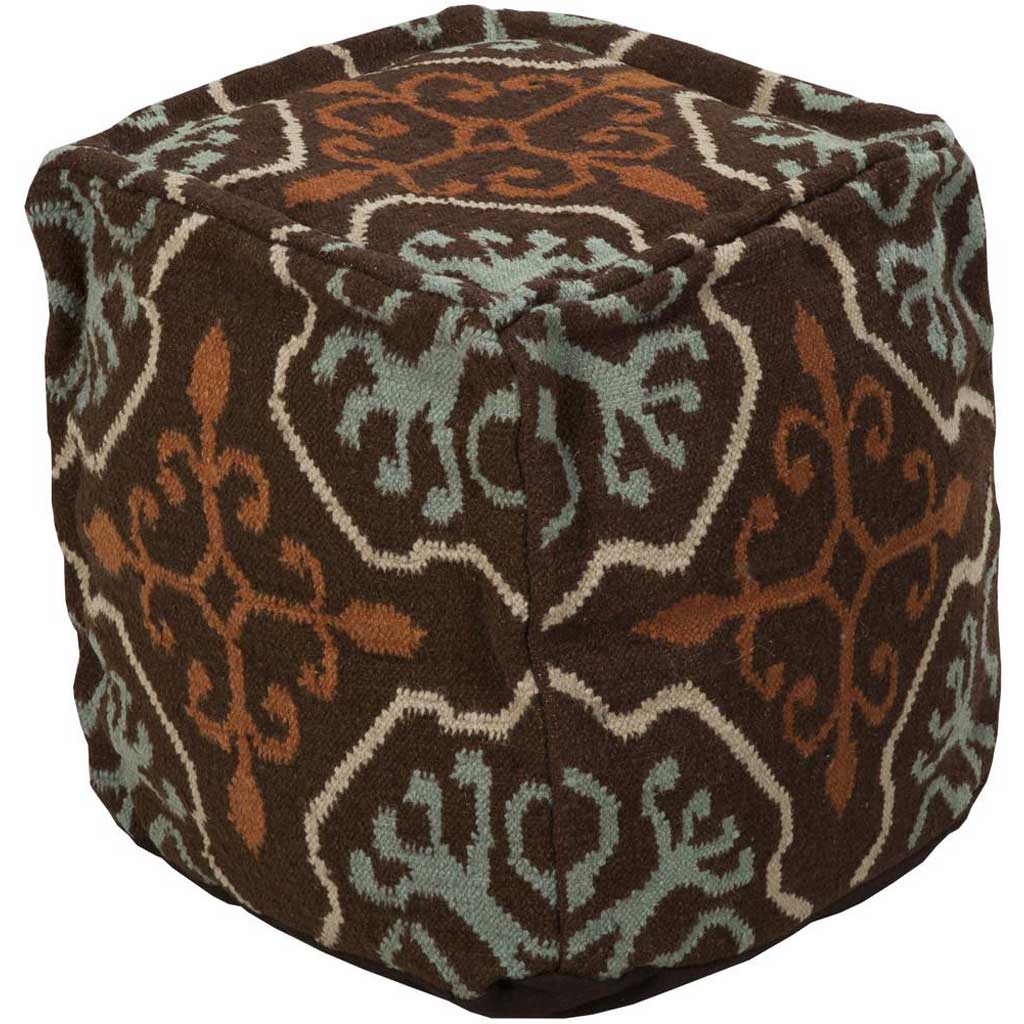 Standard Chocolate/Tan Cube Pouf - Froy.com