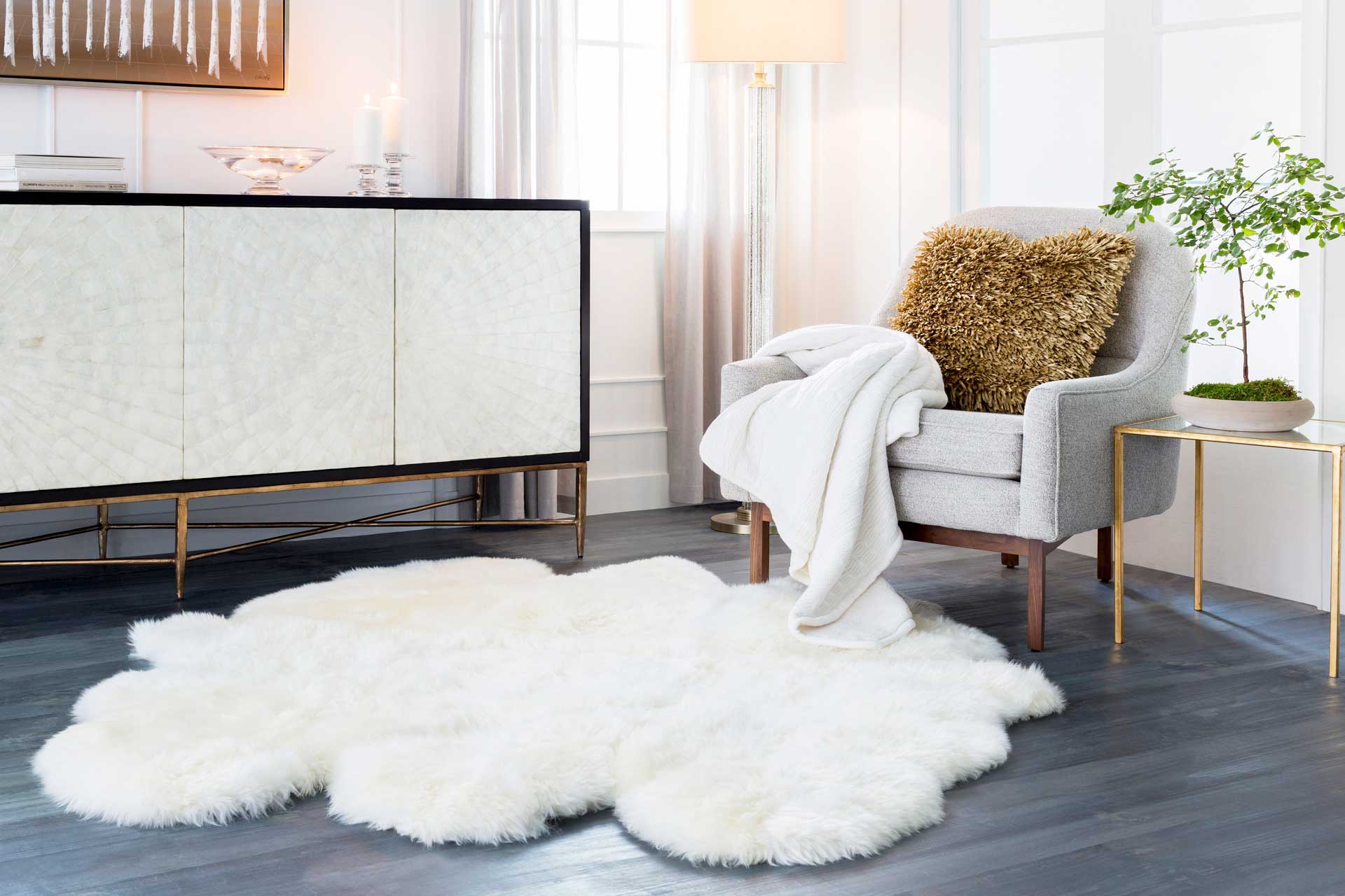 Sheepskin Ivory Area Rug - Froy.com