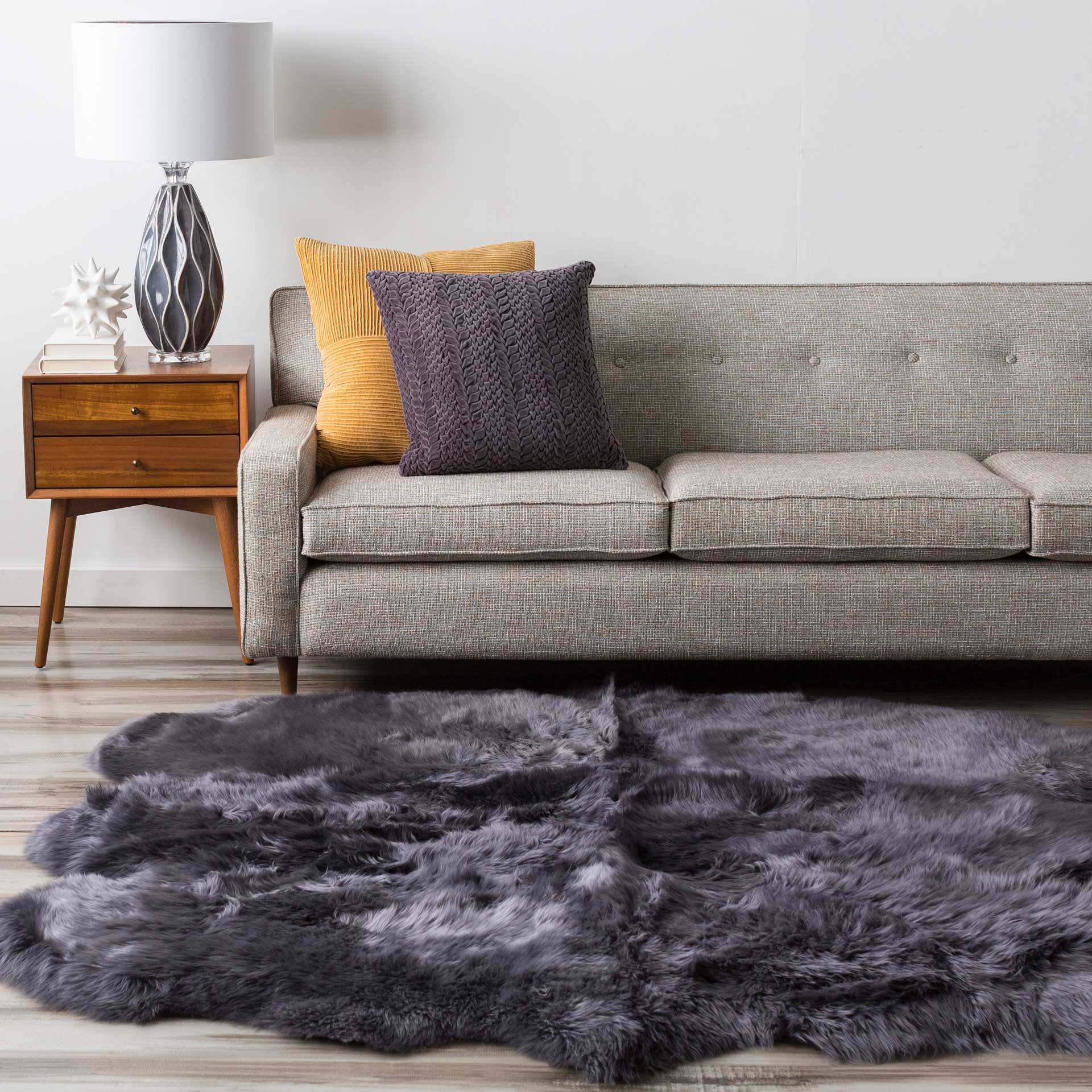 Sheepskin Light Gray Area Rug - Froy.com