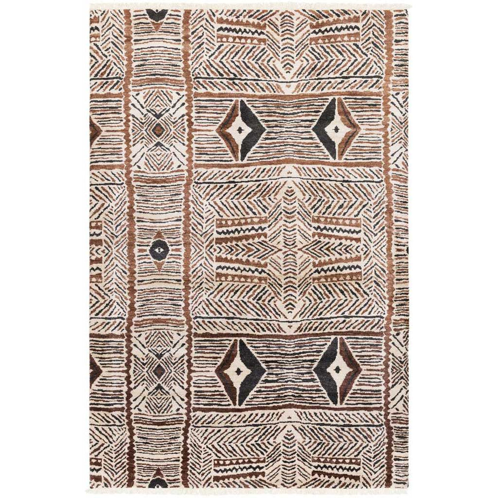 Zambia Cream/Dark Brown/Black Area Rug - Froy.com