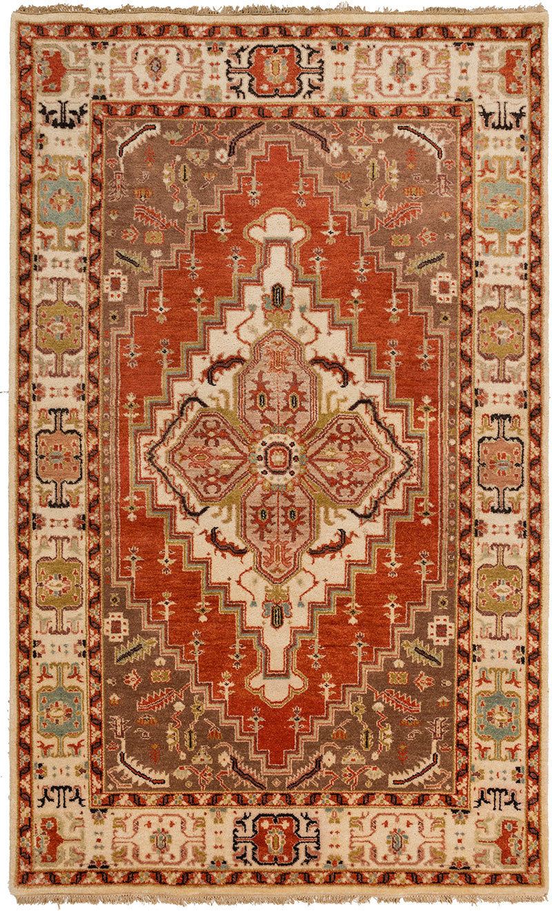 Zeus Rust/Beige Area Rug - Froy.com