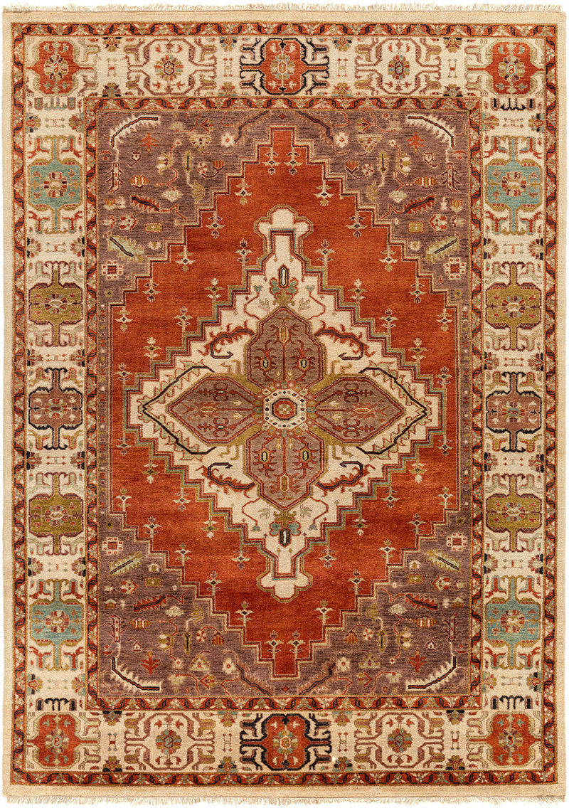 Zeus Rust/Beige Area Rug - Froy.com