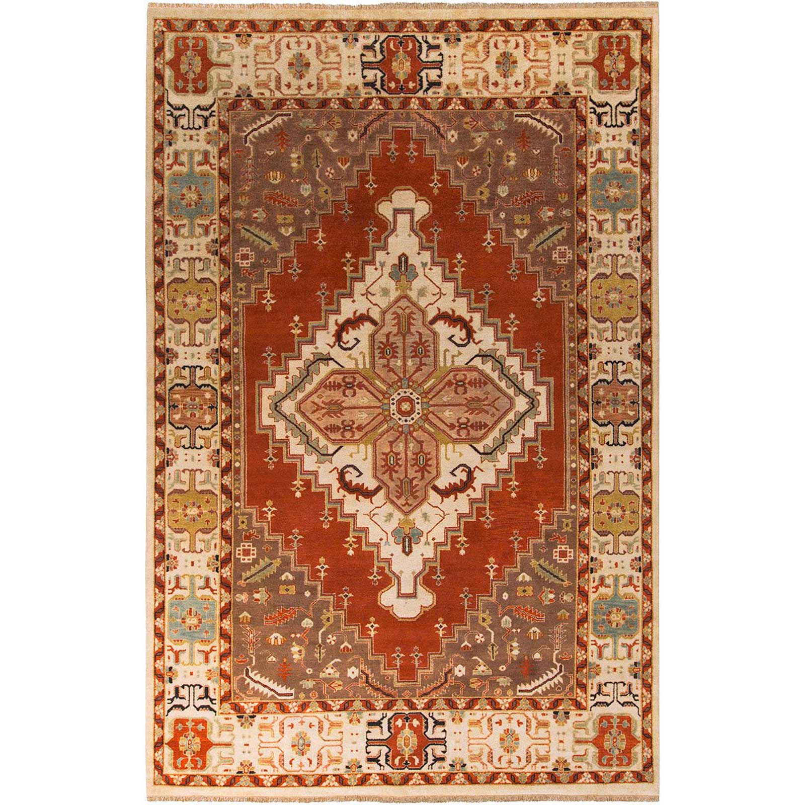 Zeus Rust/Beige Area Rug - Froy.com