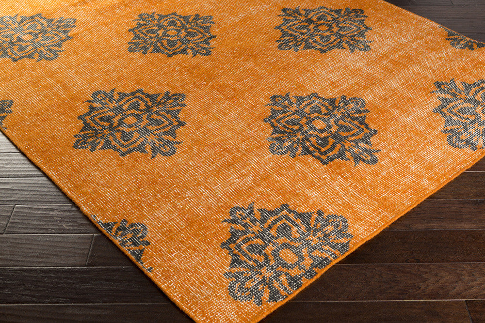 Zahra Burnt Orange/Black Area Rug - Froy.com