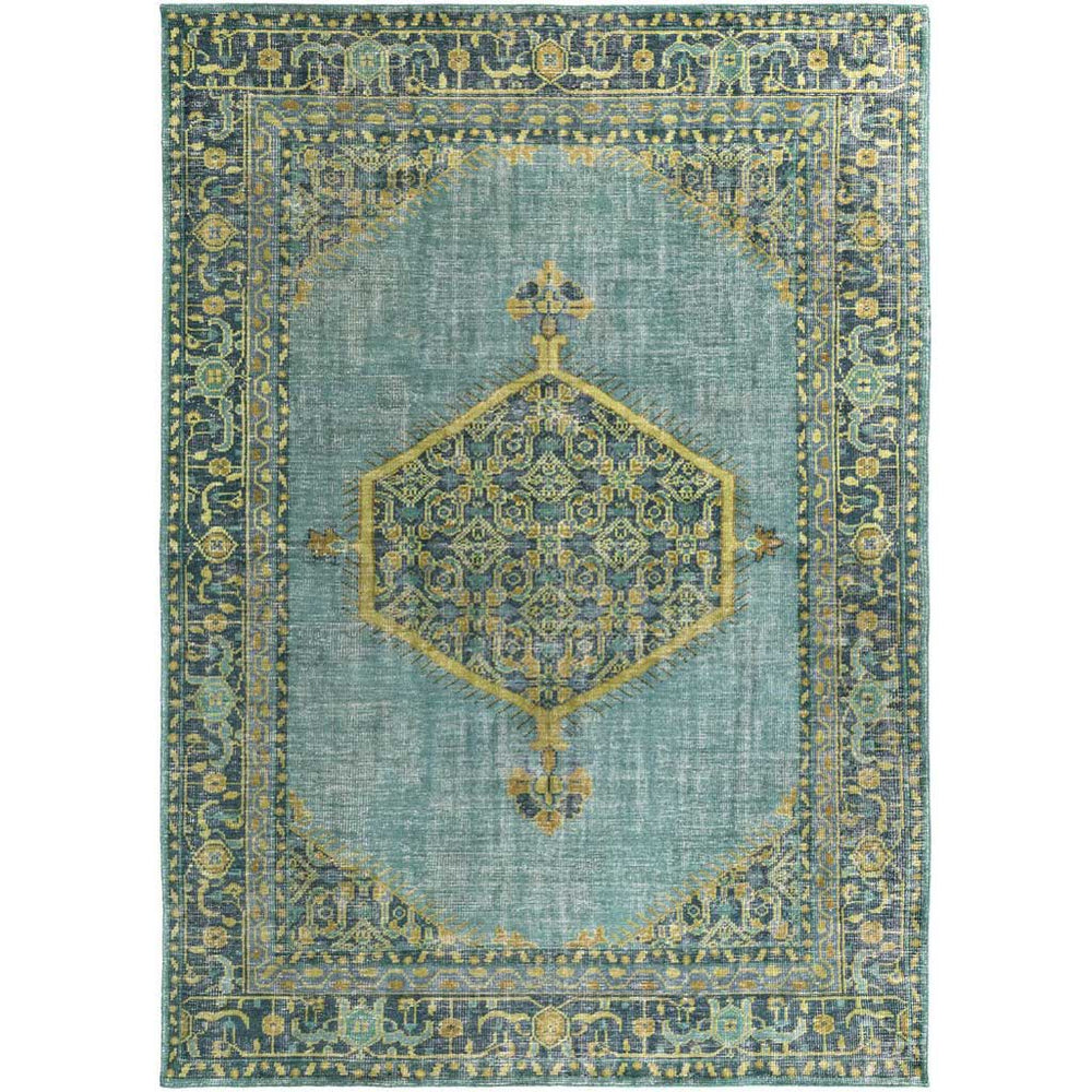 Zahra Teal/Lime/Olive Area Rug - Froy.com